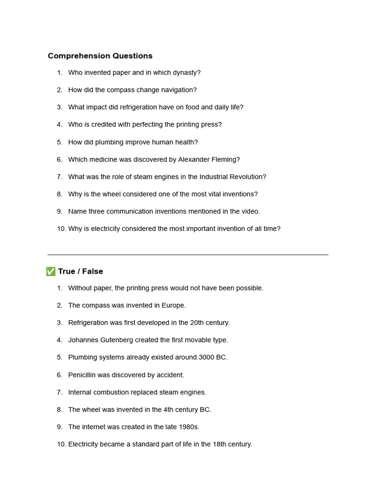 Key Inventions and Their Impacts | PDF | Printing Press | Printing