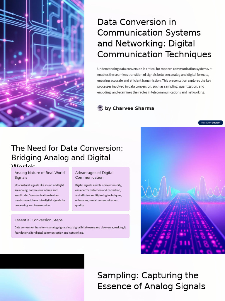 Copy of Data Conversion in Communication Systems and Networking Digital Communication Techniques ...