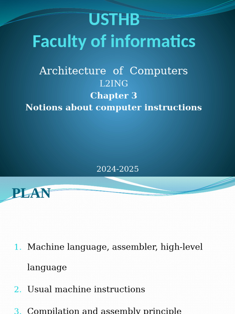 ARCHI 3 Cours Chap 3 | PDF | Assembly Language | Computer Science