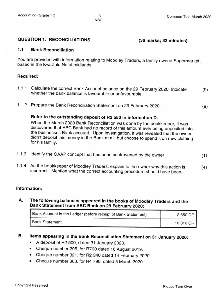 Accounting Grade 11 Term1 Rev | PDF