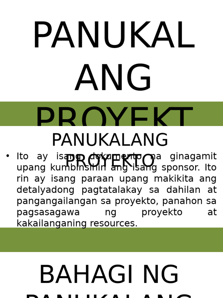 PANUKALANG-PROYEKTO | PDF