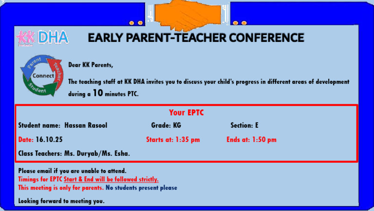 Early Parent-Teacher Conference Notice | PDF