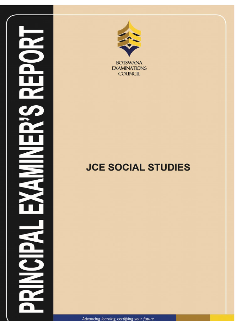 2023 JCE Social Studies PE's Report | PDF | Question
