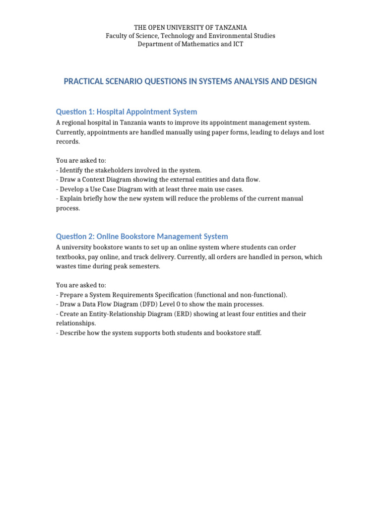 Systems Analysis and Design Scenarios | PDF