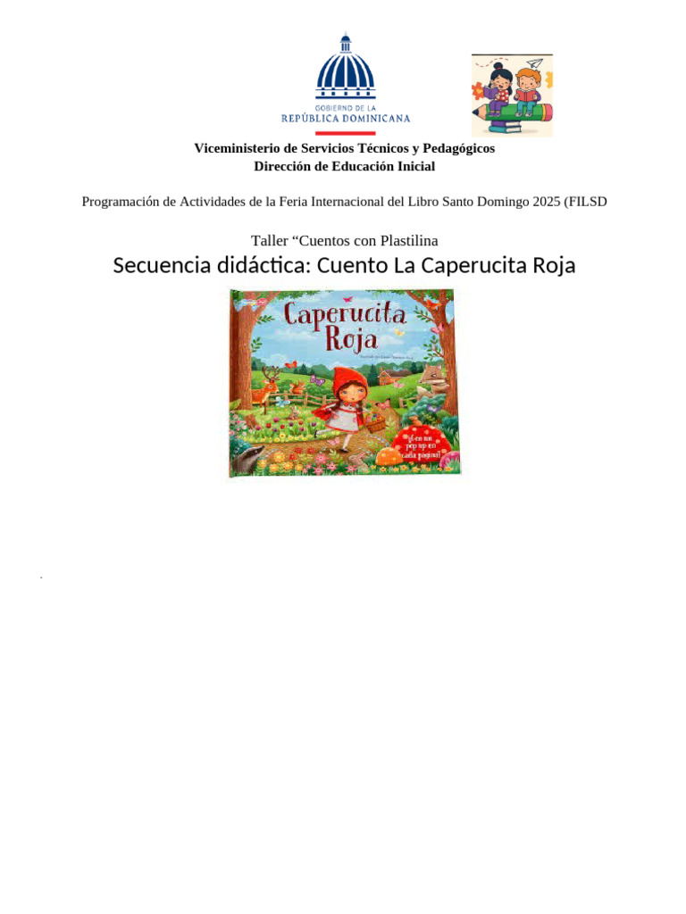 Secuencia de Actividades Del Cuento La Caperusita Roja | PDF ...