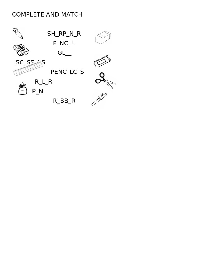 Complete and Match | PDF