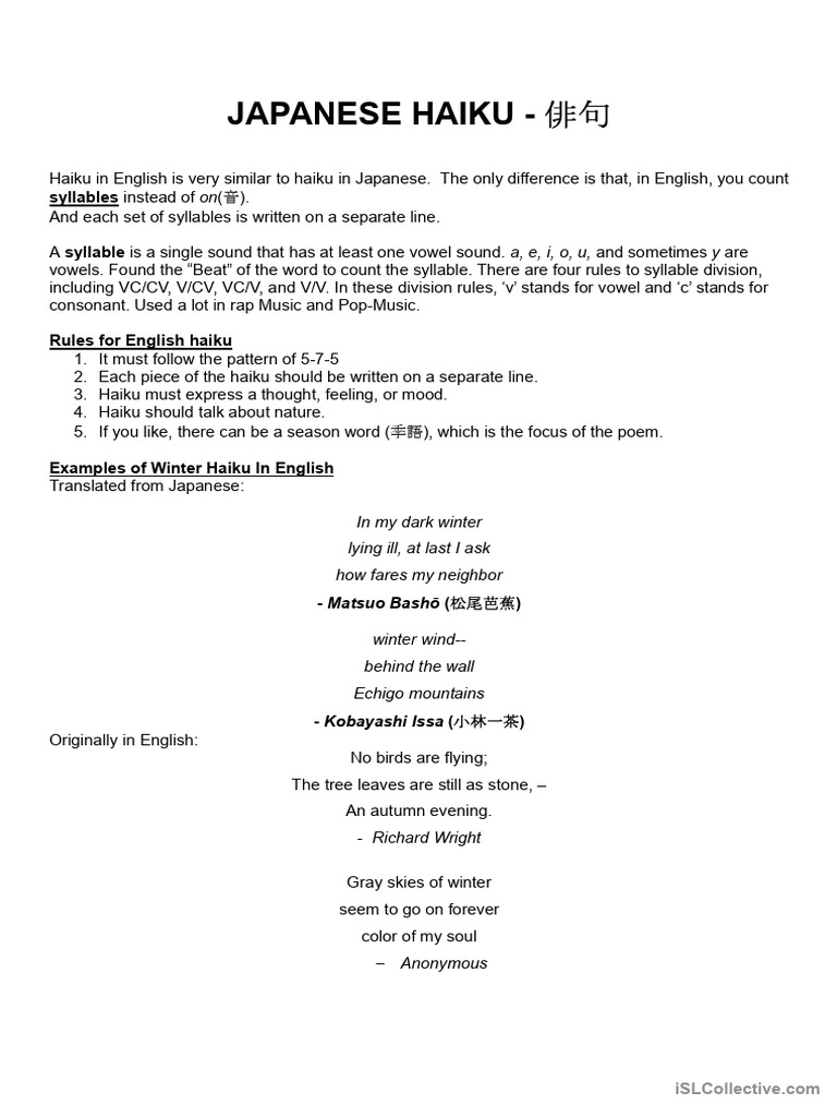 ALT Japan Writing Poetry and Haiku | PDF | Haiku | Language Families