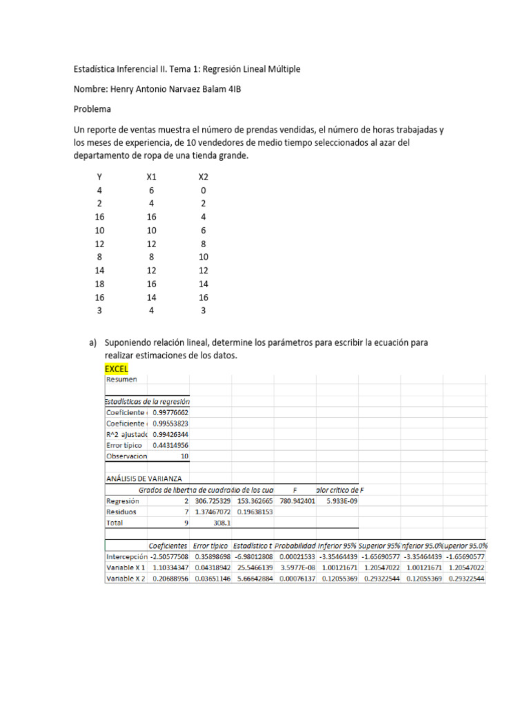 Borrador Examen | PDF | Análisis de regresión | Matemáticas De La ...