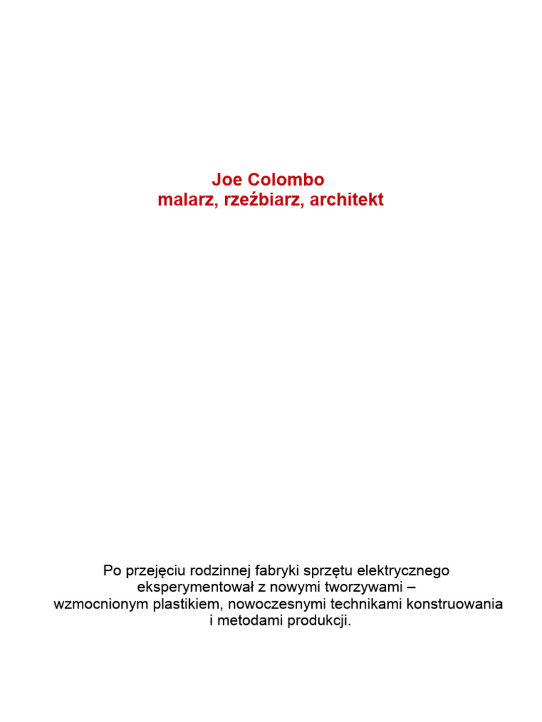 Wykład 29 Joe Colombo Pdf