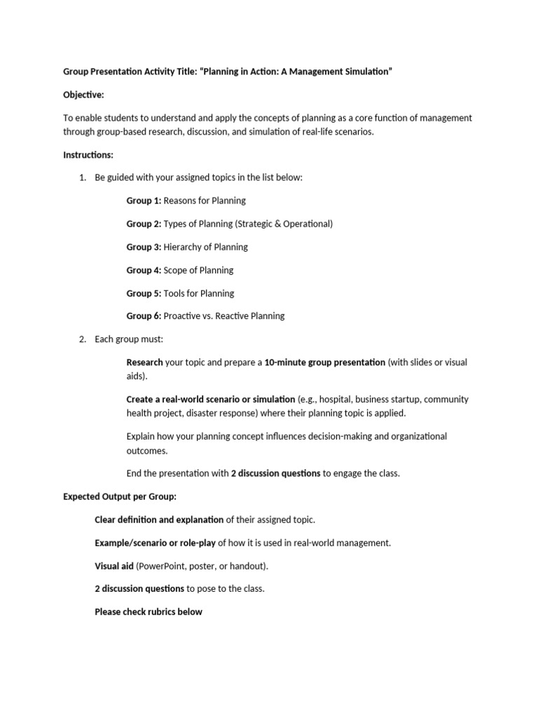 Group Presentation Activity 1 Final | PDF