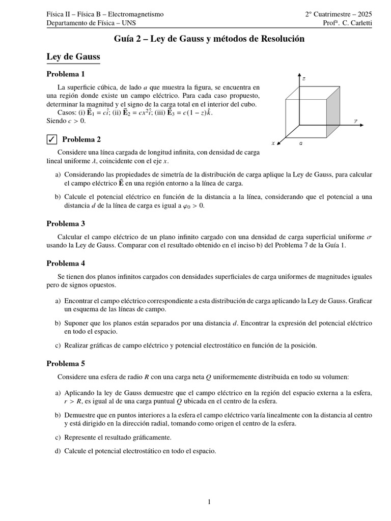 2025 2C Guia2 | PDF | Campo eléctrico | Carga eléctrica