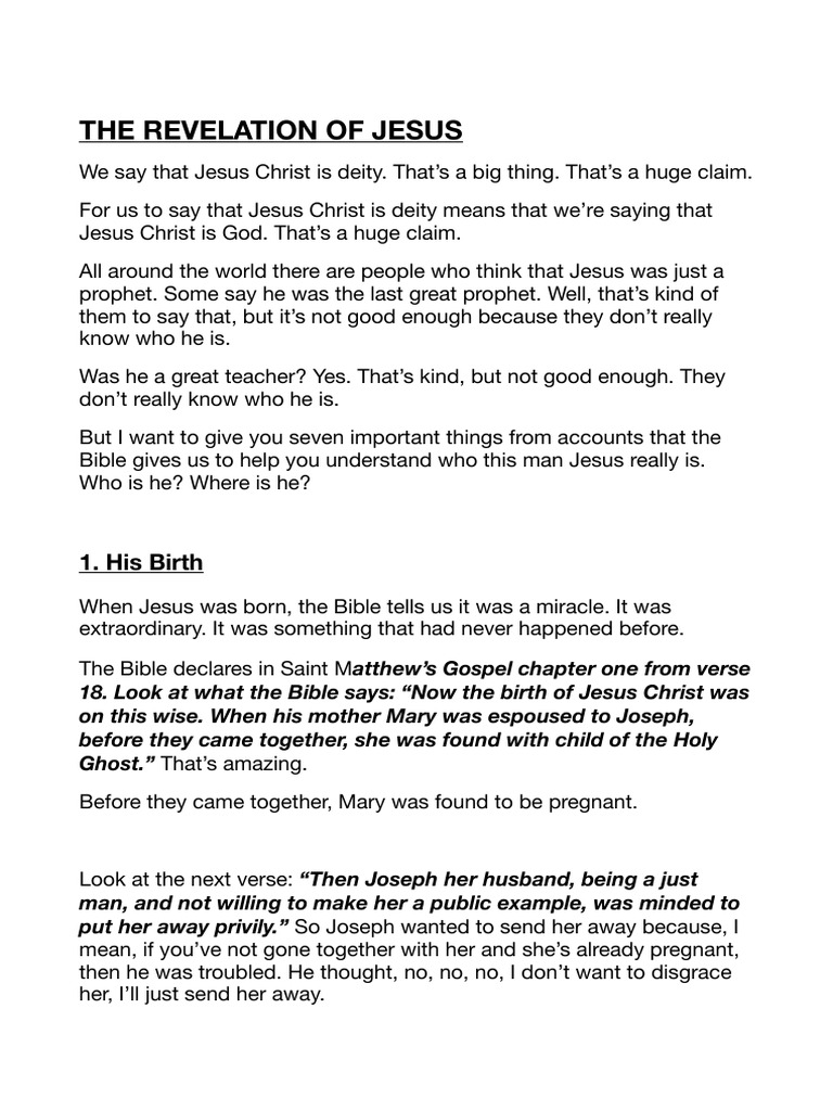 Understanding the Deity of Jesus Christ | PDF | Jesus | Mary, Mother Of ...