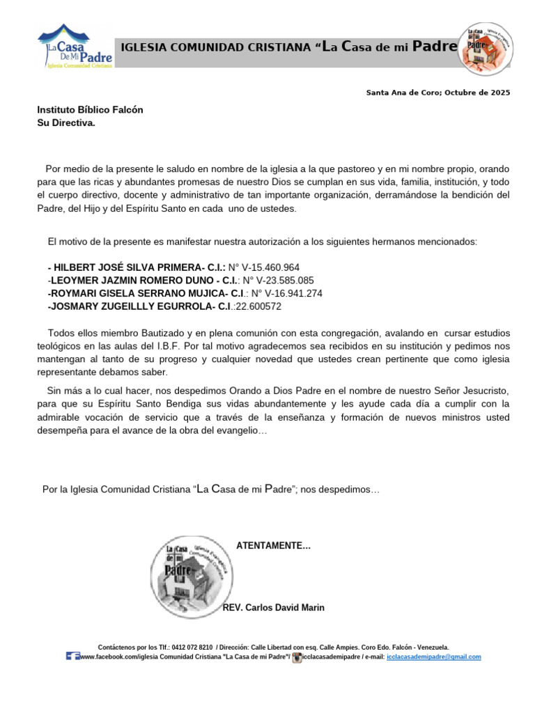 Carta IBF 2025 | PDF