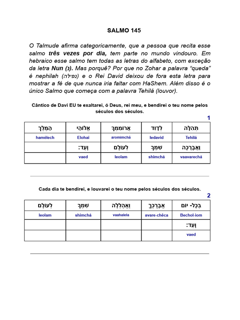 SALMO 145_251001_083301 | PDF | Salmos | Conteúdo bíblico