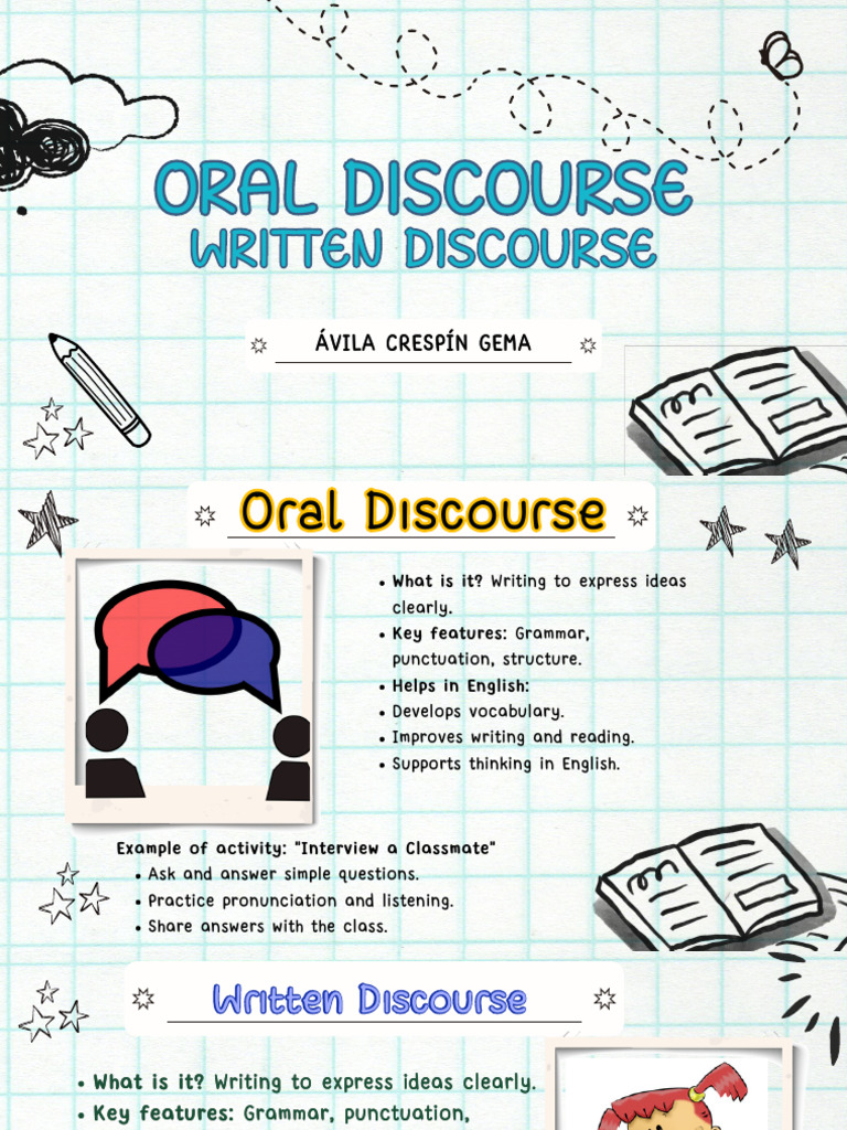 Oral Discourse Written Discourse | PDF