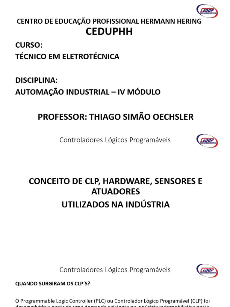 Controladores Lógicos Programáveis: CLP e Aplicações | PDF ...