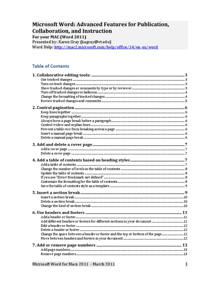 Word Mac Guide | PDF