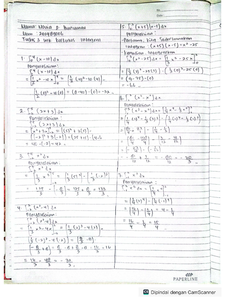 Tugas 3 Kalkulus Integral Novia Pdf