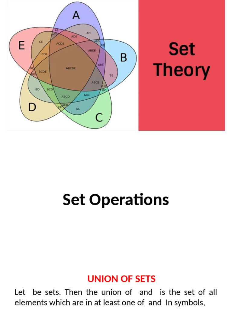 Set Operations: Union, Intersection, and More | PDF