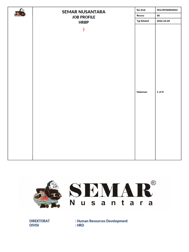 Profil Pekerjaan HRBP Semar Nusantara | PDF