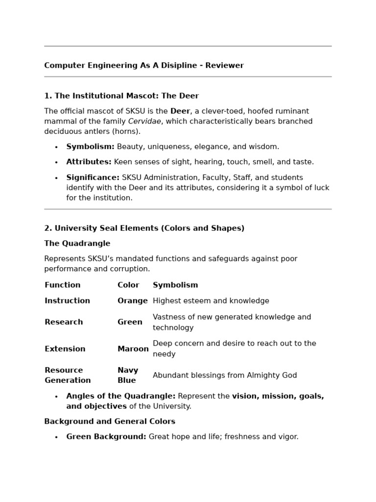 SKSU Overview: Mascot, Seal, Vision, History | PDF | Deer