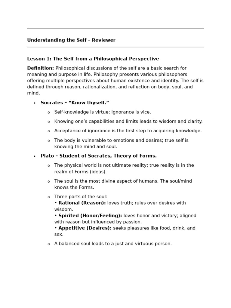 Exploring Perspectives on the Self | PDF | Philosophy Of Self | Soul