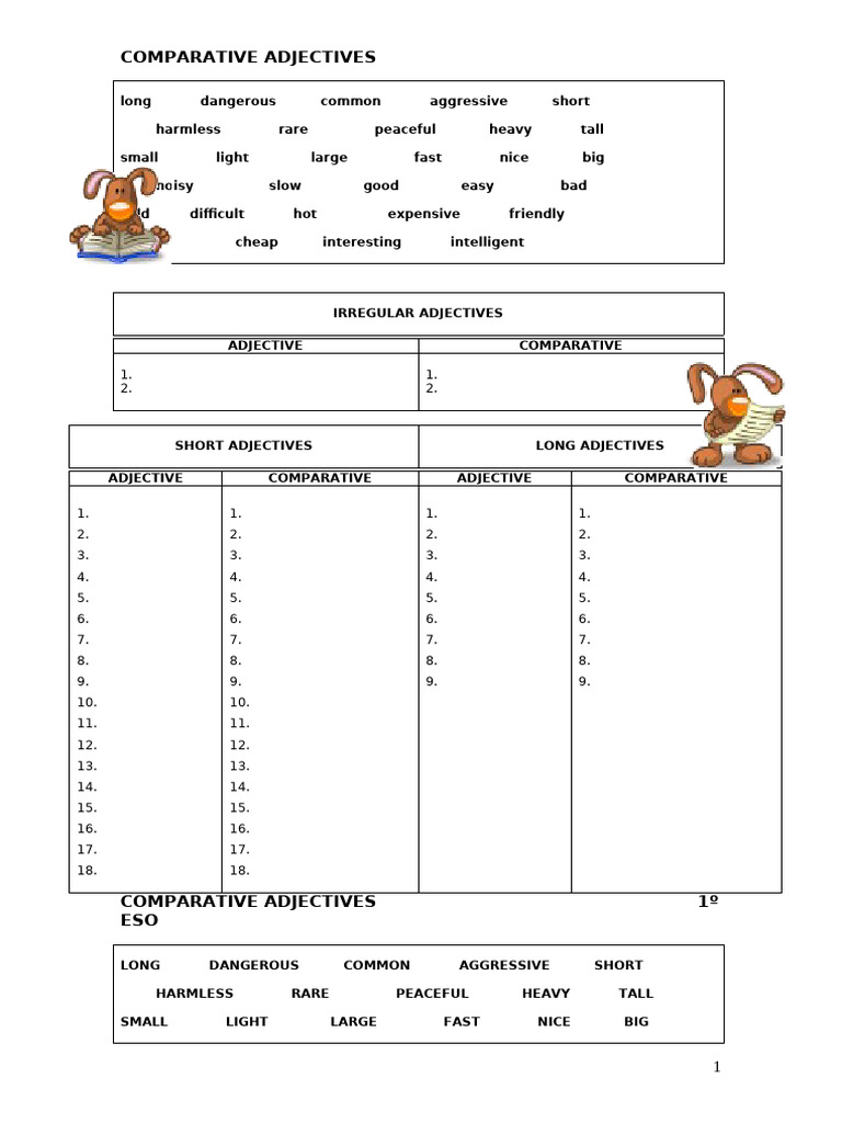 Comparative and Irregular Adjectives Guide | PDF | Chess | Chess Theory