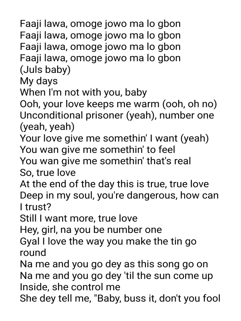 True Love Lyrics and Themes | PDF