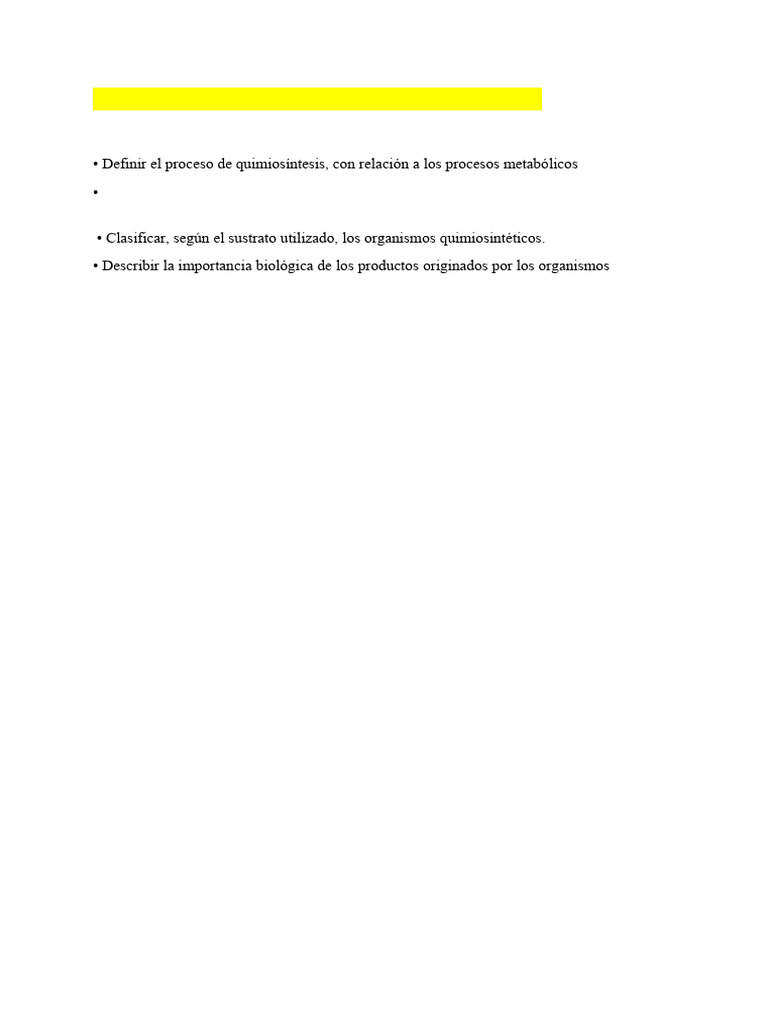 Papel Biológico de Los Organismos Quimiosintéticos | PDF | Biología ...