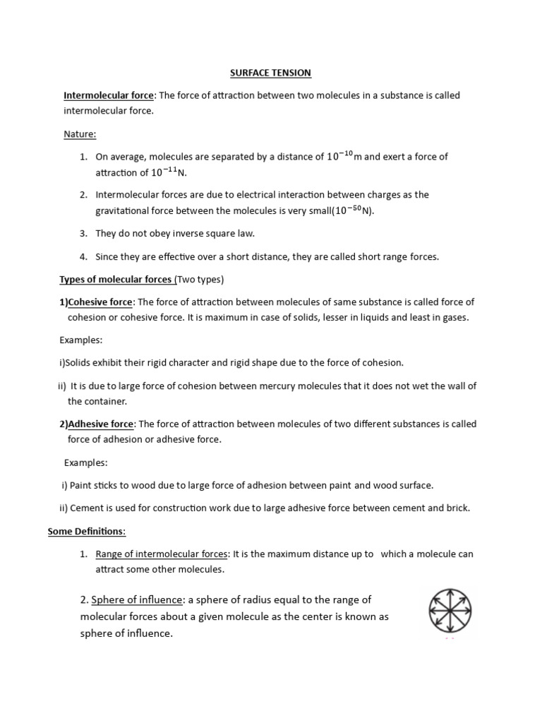 Surface Tension | PDF | Surface Tension | Liquids