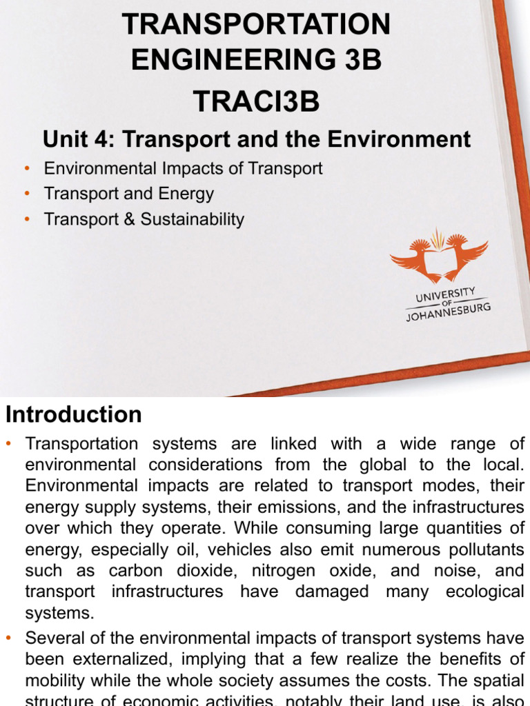Unit 4 - Transport and The Environment.. | PDF | Transport | Sustainability