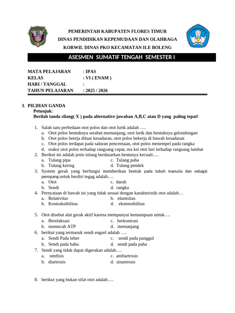 Soal Ipas STS 2025 | PDF