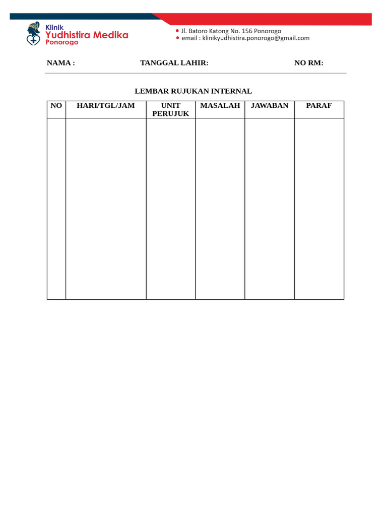 Lembar Rujukan Internal | PDF