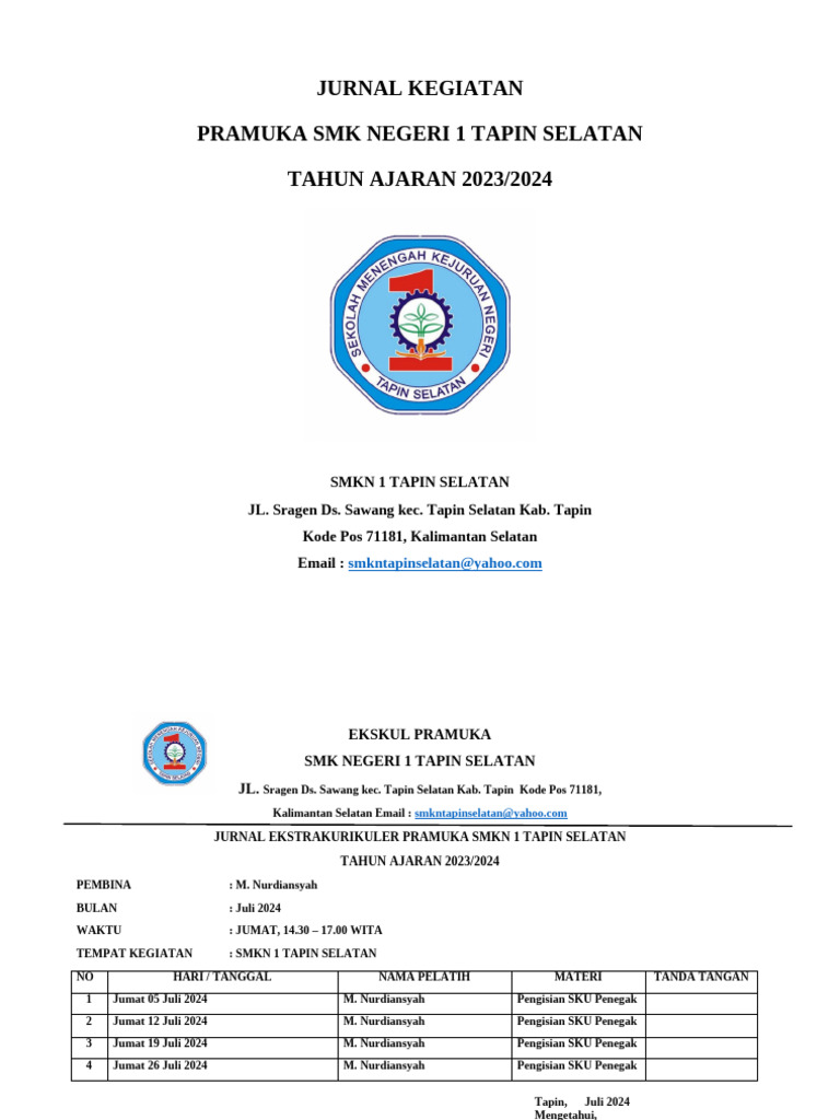 Laporan Kegiatan Pramuka | PDF