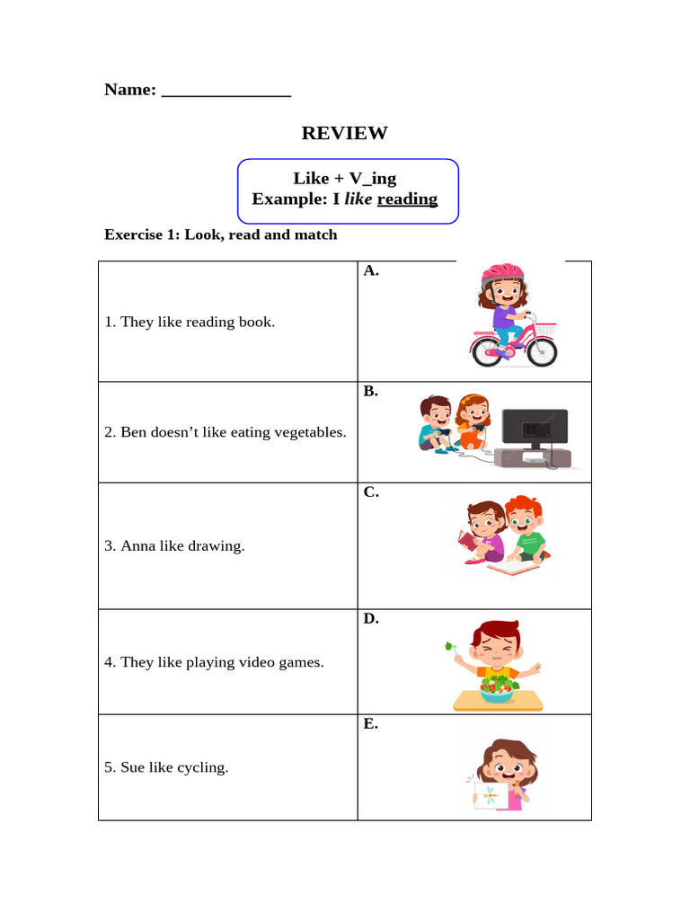 Like+V Ing | PDF