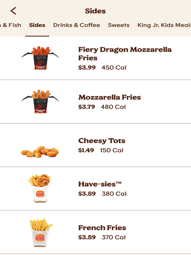 Sides - Burger King | PDF