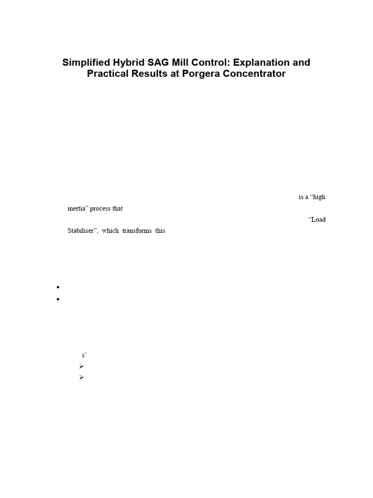 Hybrid SAG Mill Control Optimization | PDF