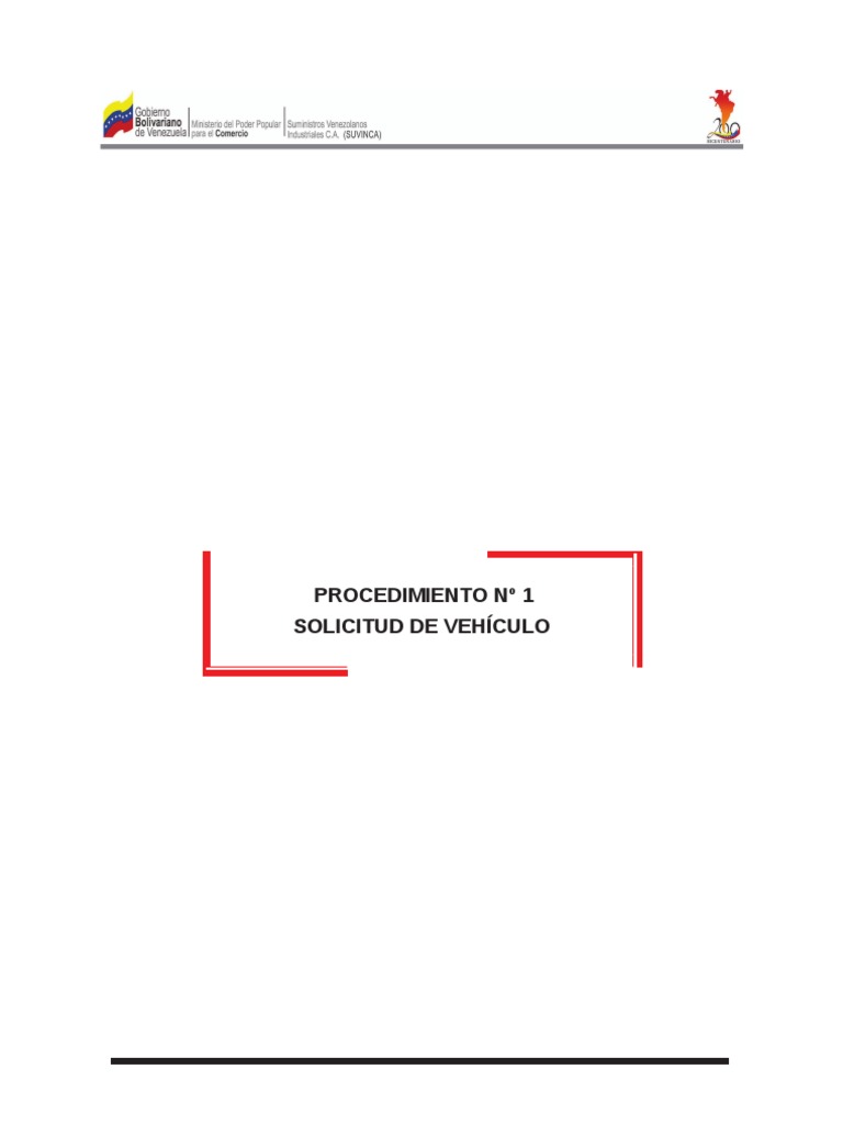 Procedimiento Solicitud Vehiculo Suvinca | PDF | Derecho