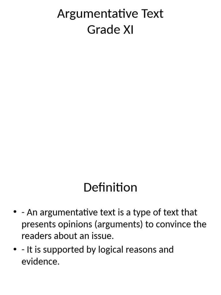 Argumentative Text GradeXI | PDF