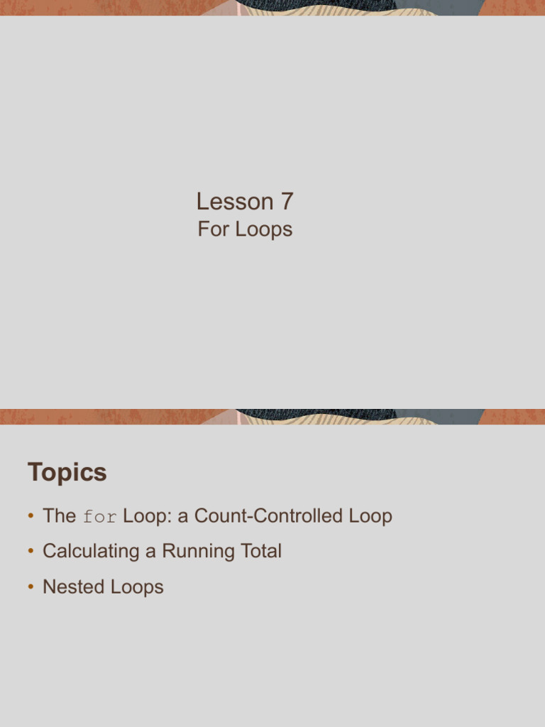 Python Lesson 7 Repetition Structures (For Loops) | PDF | Control Flow | Parameter (Computer ...