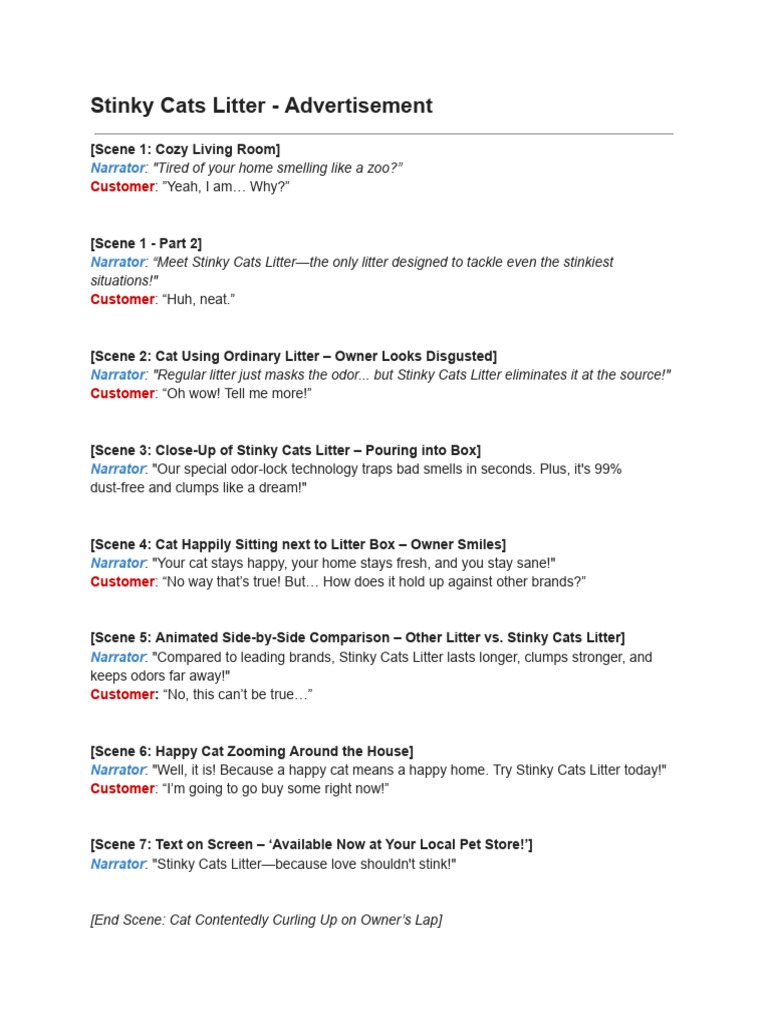 Stinky Cats Litter - Advertisement Final | PDF