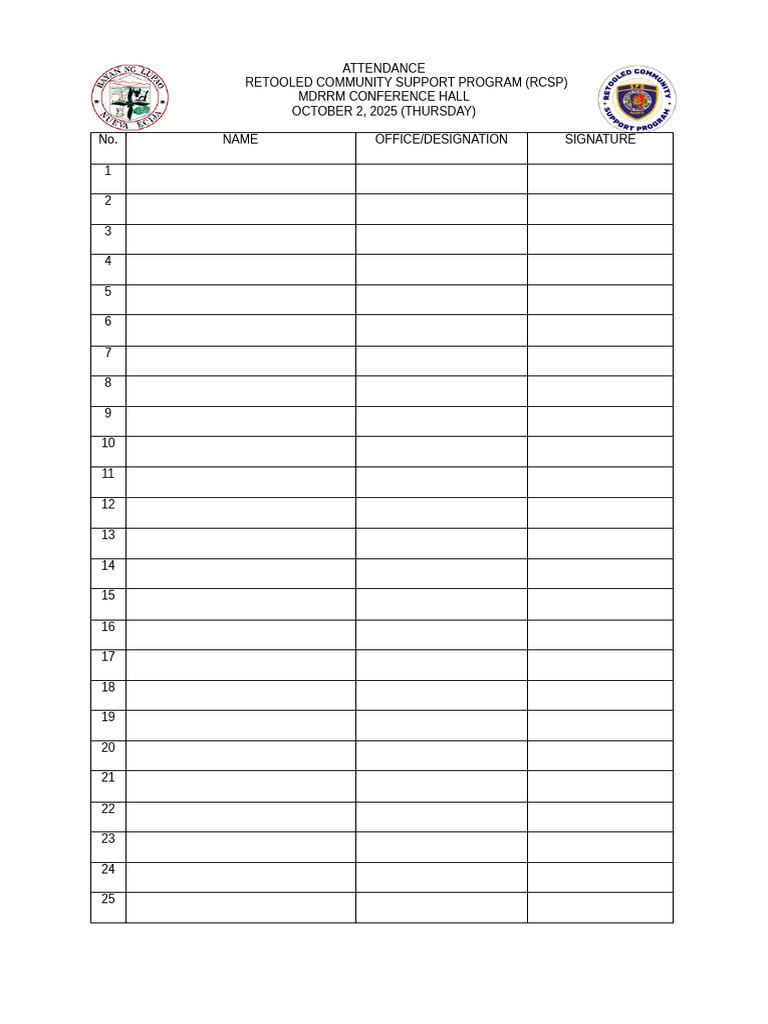 Attendance Rcsp | PDF