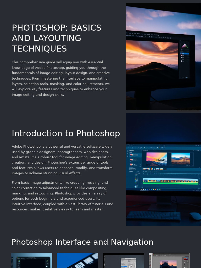 Photoshop Basics and Layout Techniques | PDF | Adobe Photoshop | Image ...
