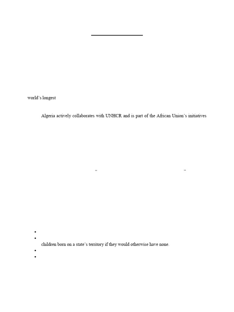 Algeria Position Paper Unhrc | PDF | Refugee | Algeria