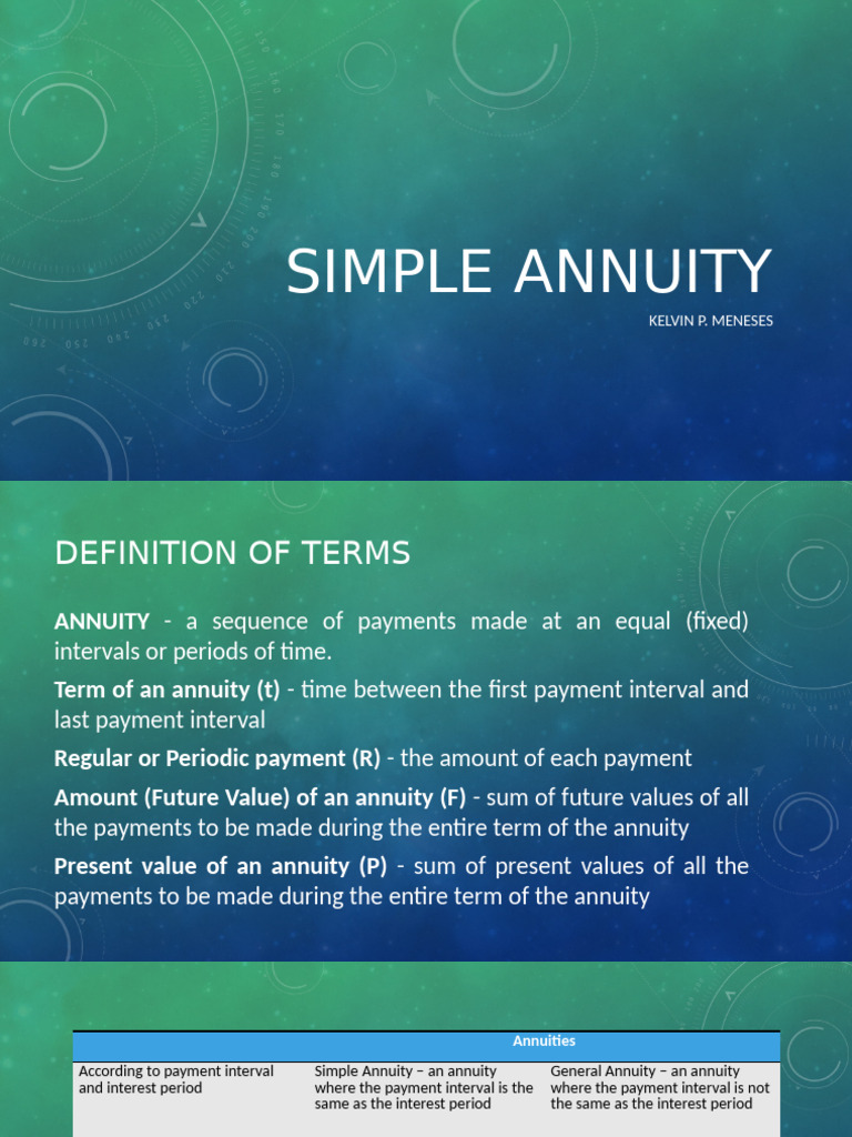 Understanding Simple Annuities | PDF | Present Value | Interest