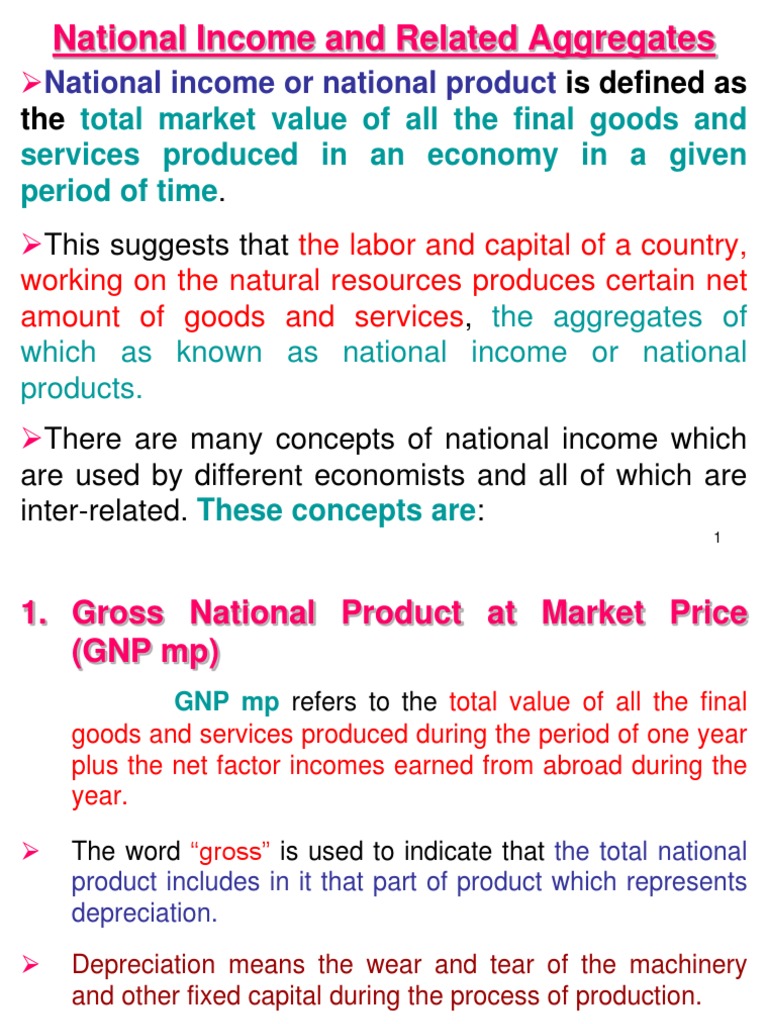 National Income Concepts | PDF | Measures Of National Income And Output ...