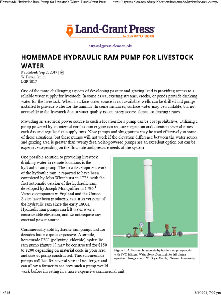 Homemade Hydraulic Ram Pump | PDF | Pump | Valve
