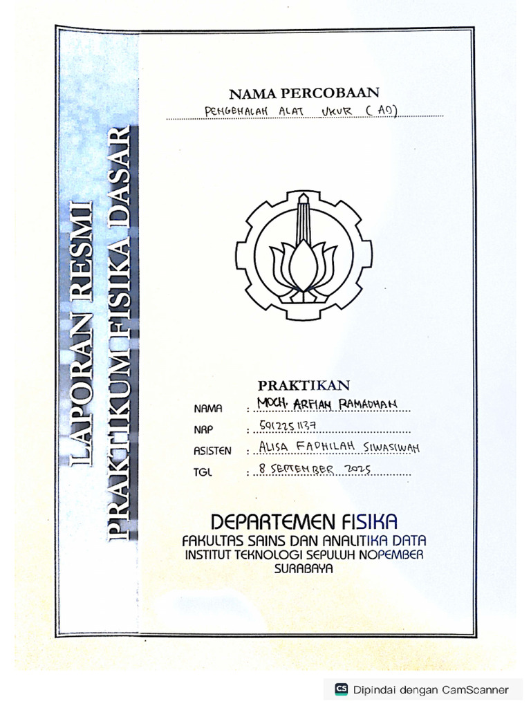 Jurnal Laprak Fisika Dasar 1 "Pengenalan Alat Ukur" | PDF