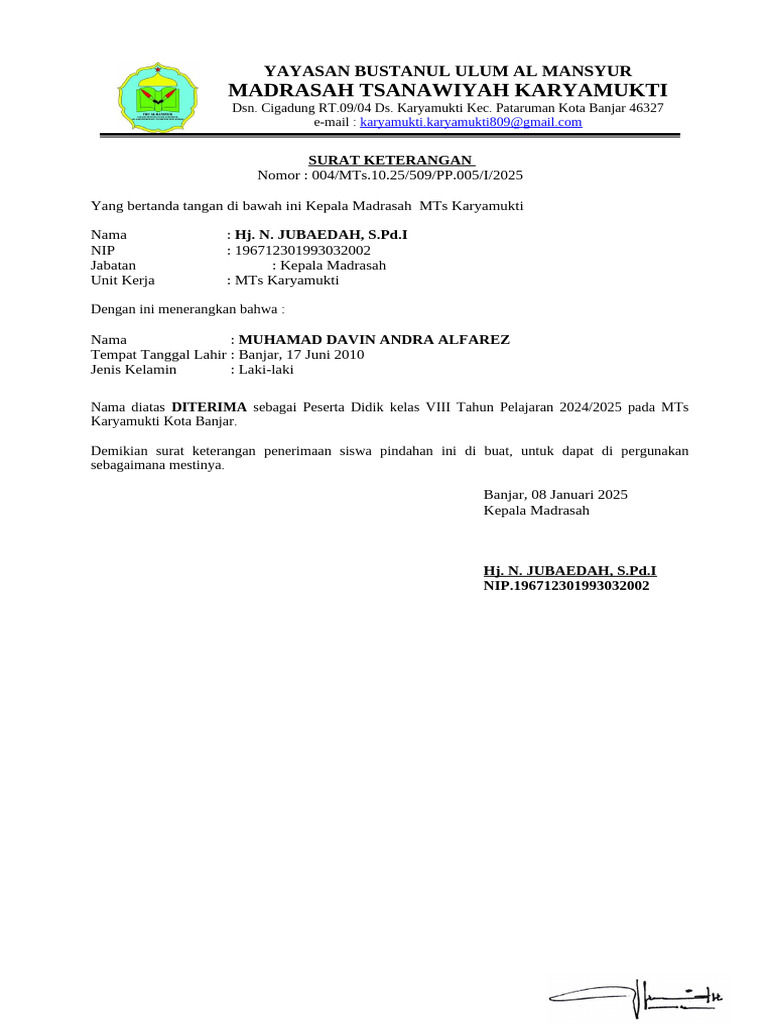 Surat Diterima | PDF