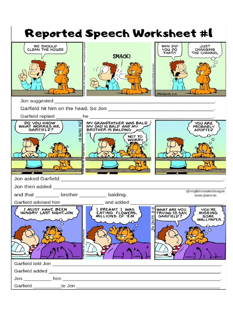 Reported Speech Comic | PDF